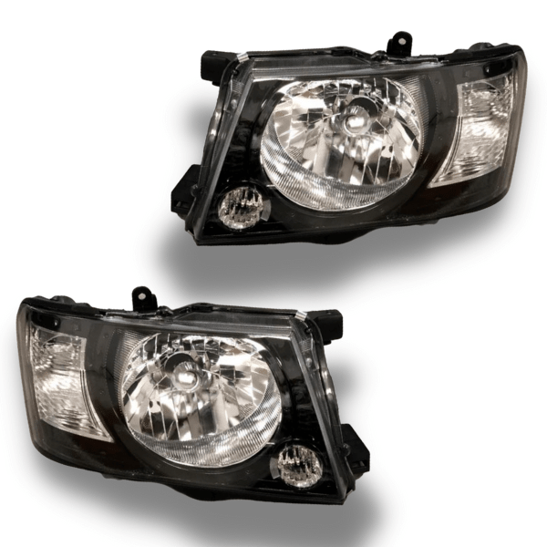 Head Lights for GU Nissan Patrol Y61 10/2004-05/2015 - Black Smoked ...