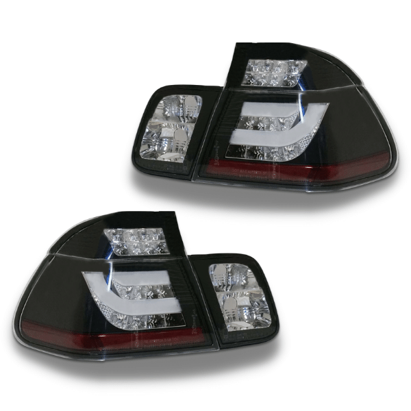 LED Tail Lights with Clear Lens for BMW E46 3 Series 4 Door Sedan 1998 ...